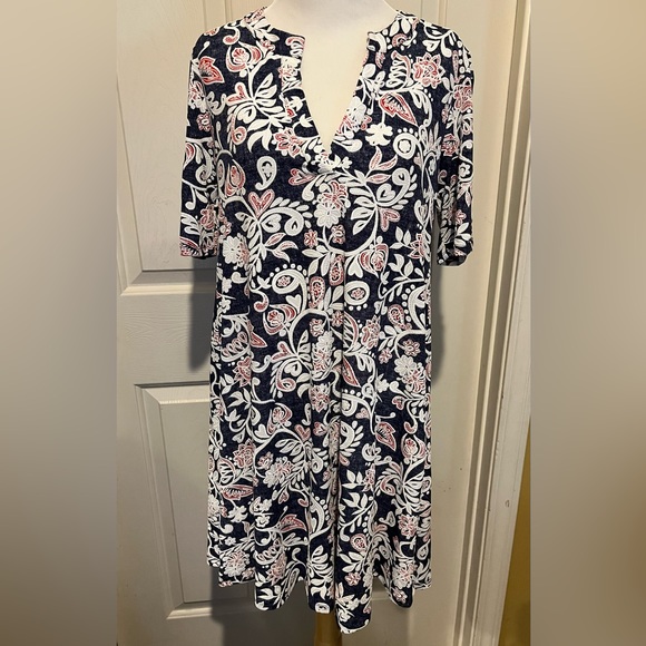 SJS | Dresses | Ross Red White And Blue Split Collar Dress | Poshmark